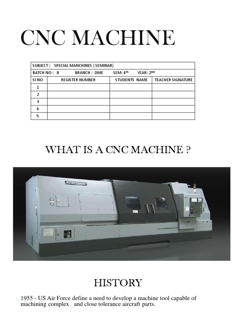 CNC Classification PPT Hard | PDF | Numerical Control | Machining