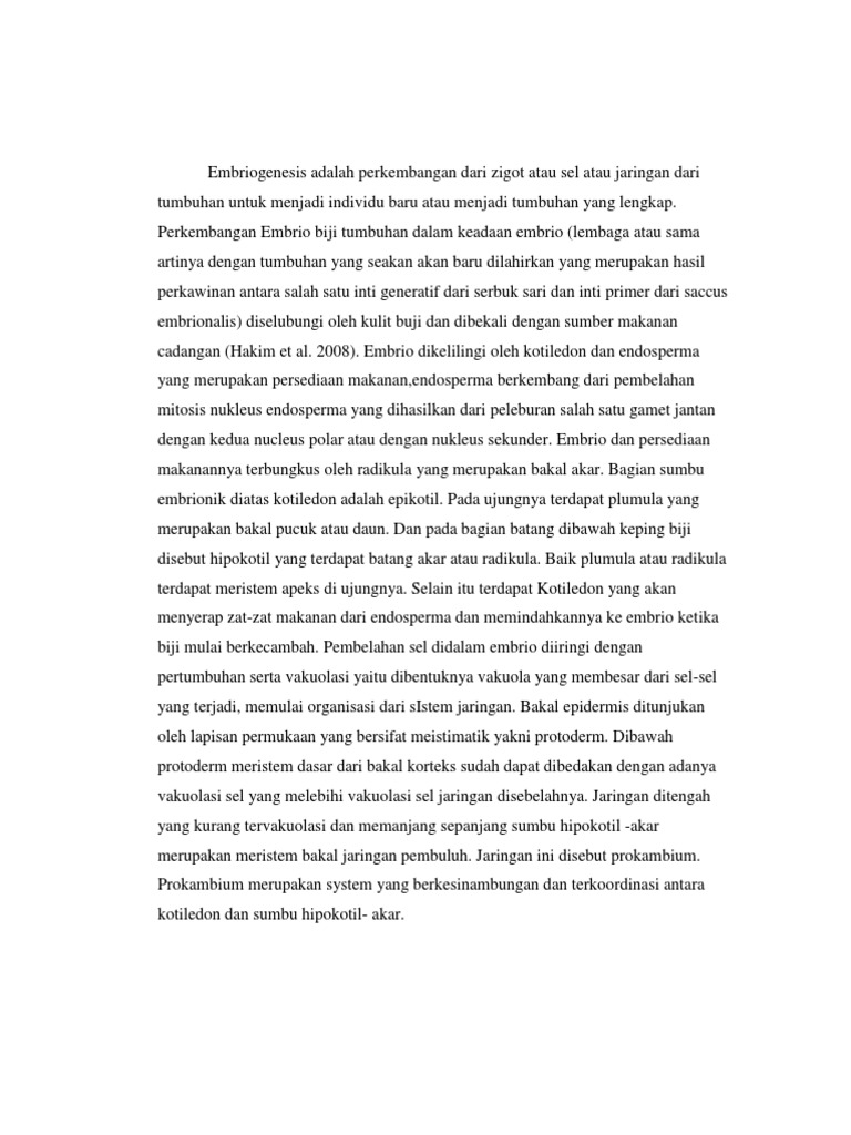 Proses Embriogenesis Tumbuhan Lengkap | PDF | Kesehatan Holistik