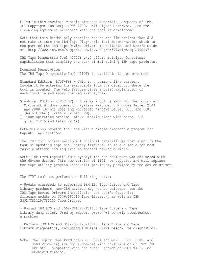 Itdt Readme | PDF | 64 Bit Computing | Operating System