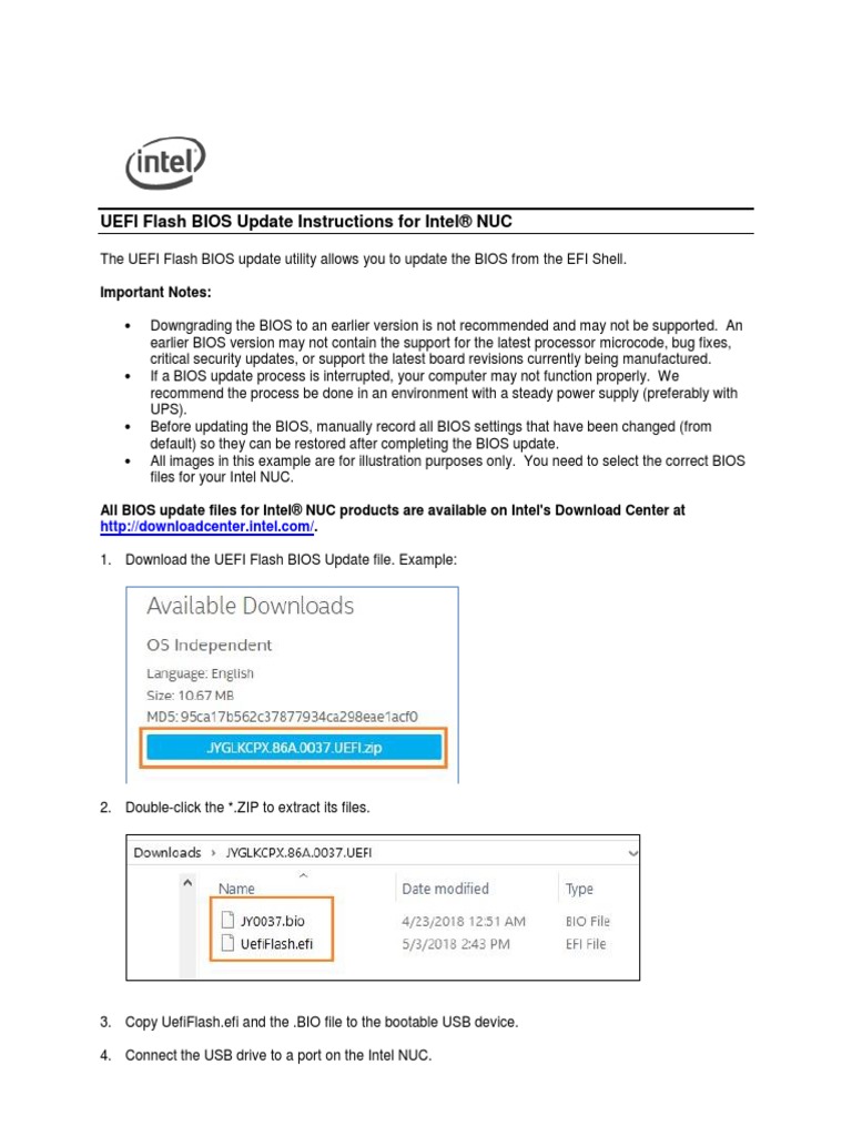 Step-by-Step Instructions for Updating the UEFI BIOS on Intel NUC ...