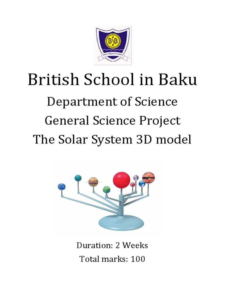 3D Solar System Model Project Guide | PDF | Planets | Solar System