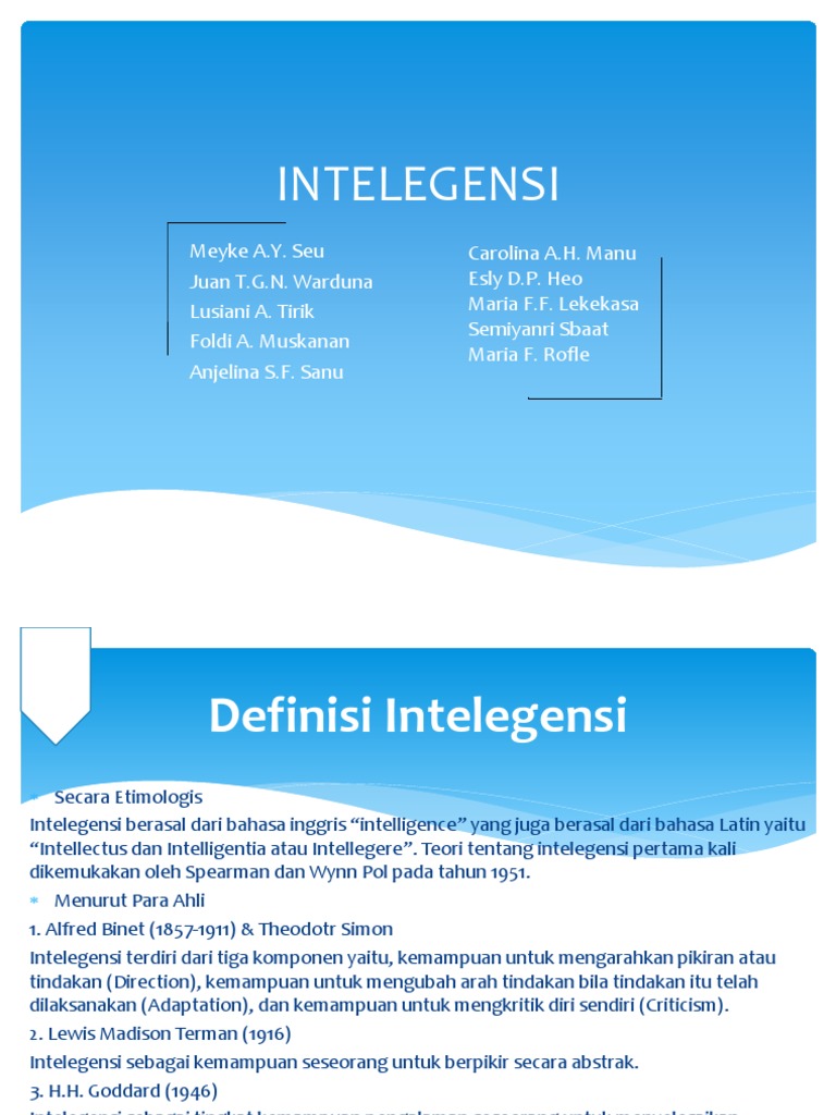 Intelegensi | PDF