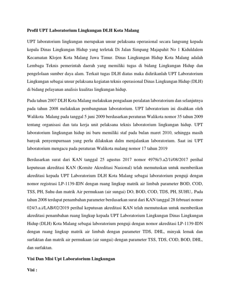 Profil DLH Kota Malang | PDF