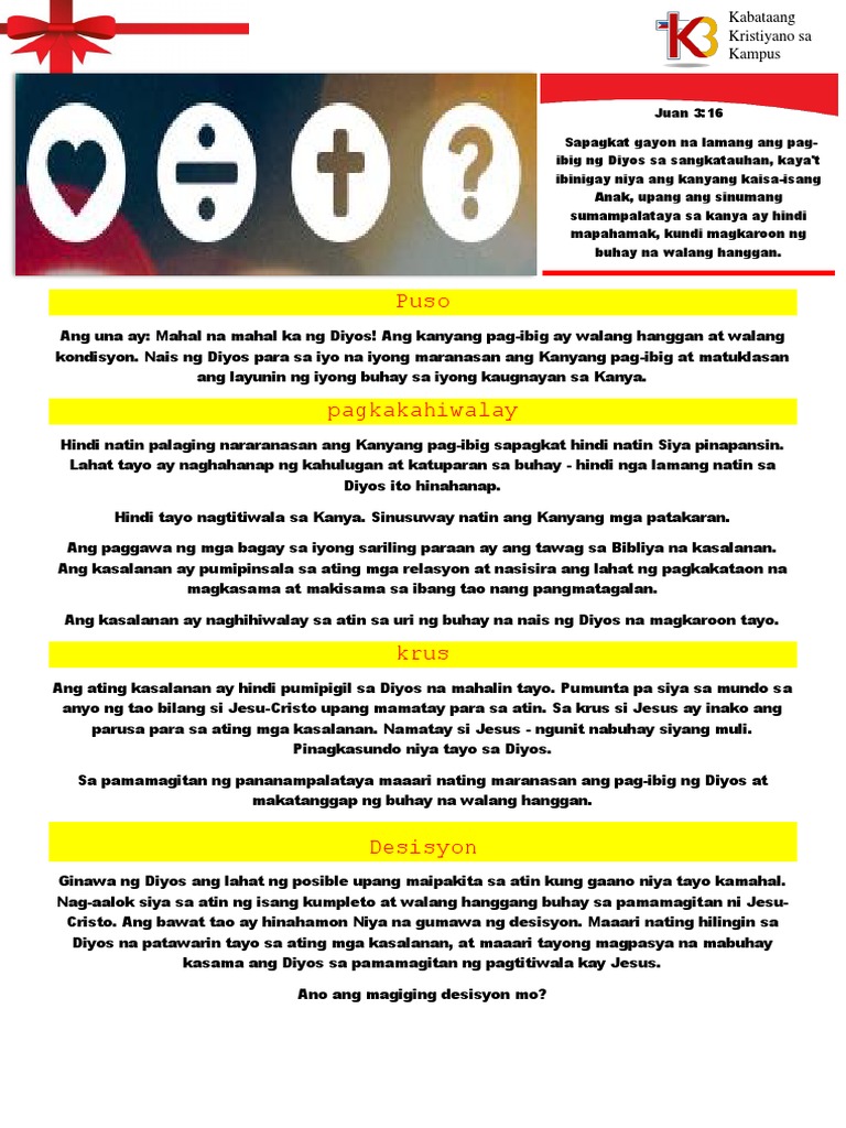 K3 Gospel Post - The Four - Tagalog | PDF