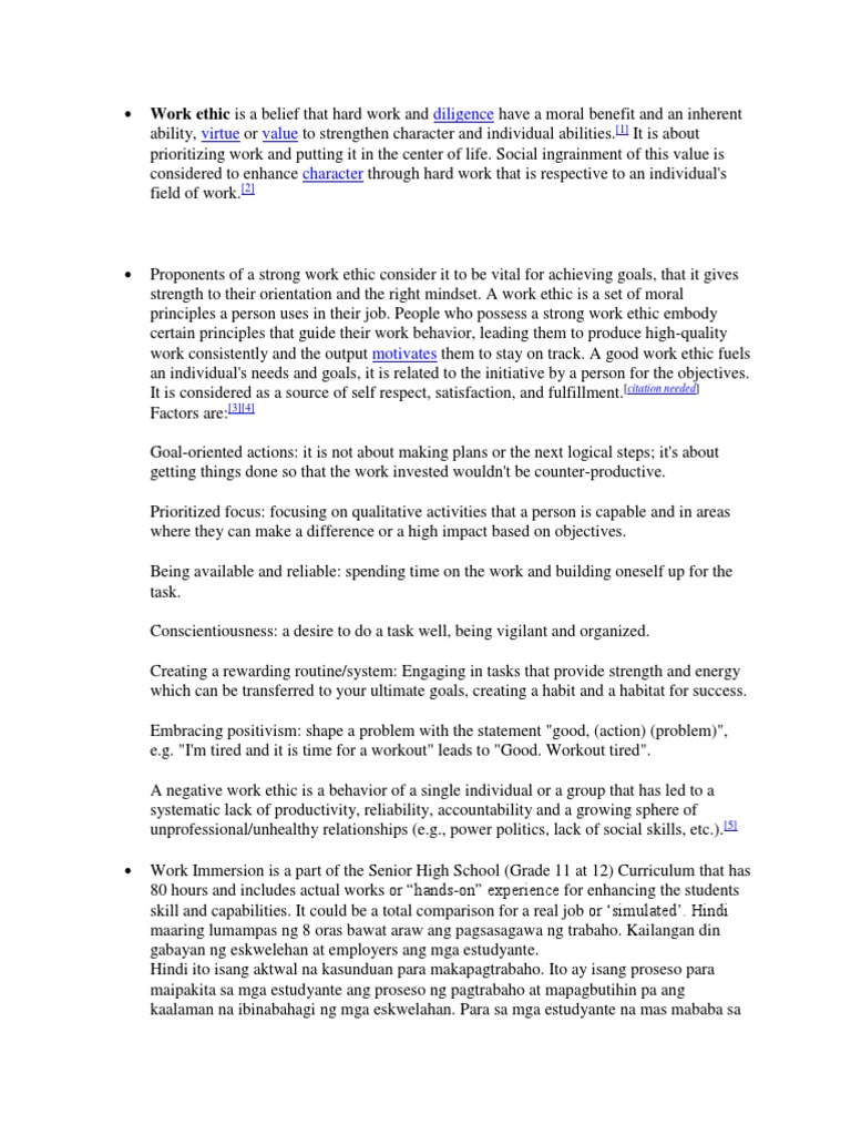 The Importance of Work Immersion in Developing the Skills and ...