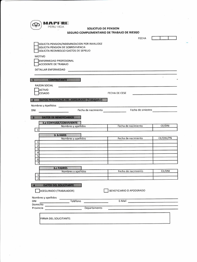 Formulario MAPFRE PDF | PDF