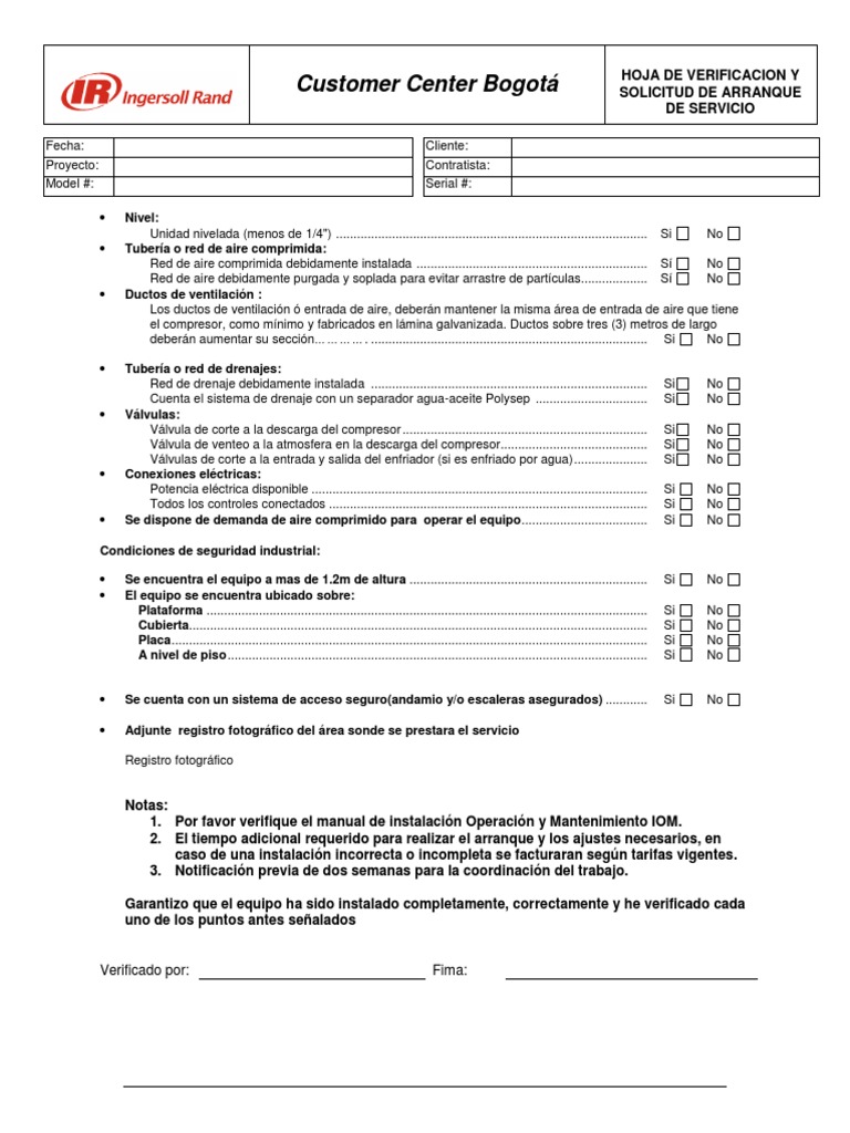 Check List de Arranque | PDF | Corriente eléctrica | Agua