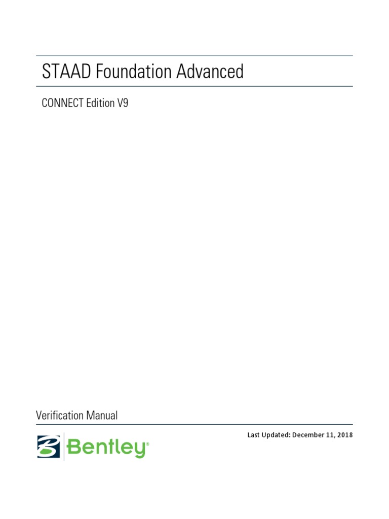 Verification Manual for STAAD Foundation Advanced CONNECT Edition V9 ...