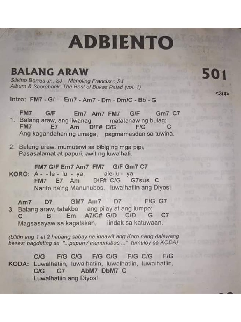 Balang Araw (Chords) PDF | PDF
