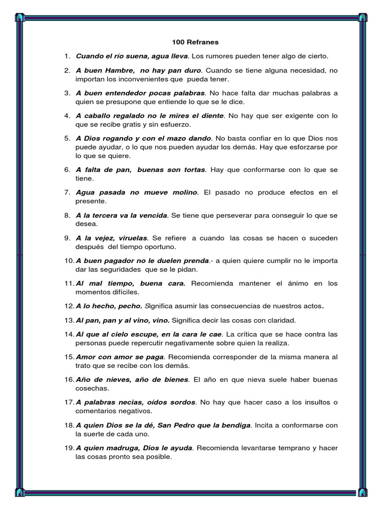20 Refranes | PDF