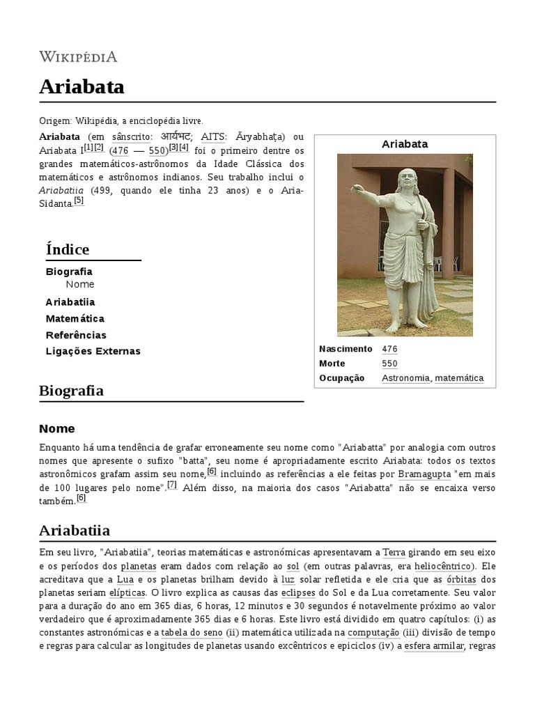 Ariabata | PDF | Astronomia | Ensino de Matemática