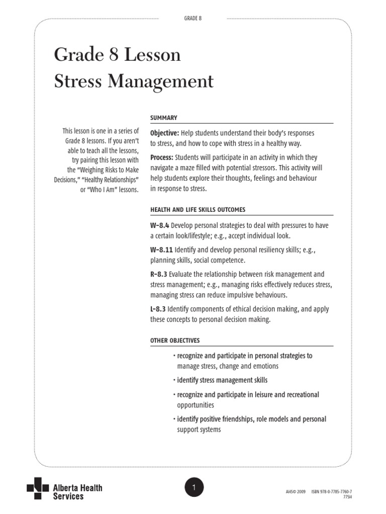 Grade 8 Stress Management PDF | PDF | Stress Management | Stress (Biology)