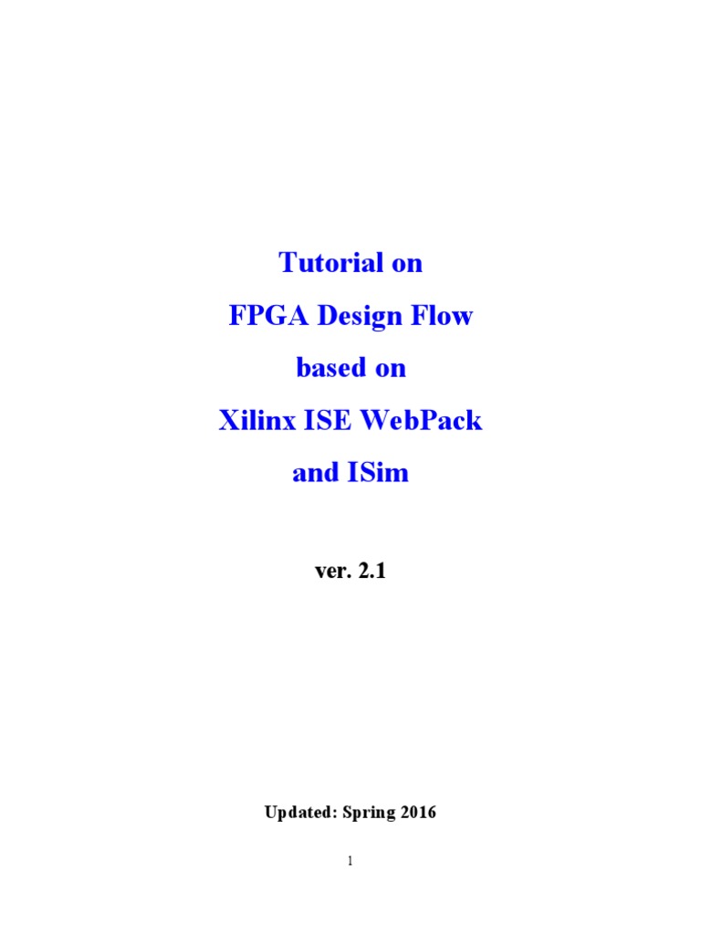 Tutorial Fpga Design Flow Based Xilinx Ise And Isim Pdf Vhdl Field Programmable Gate Array 