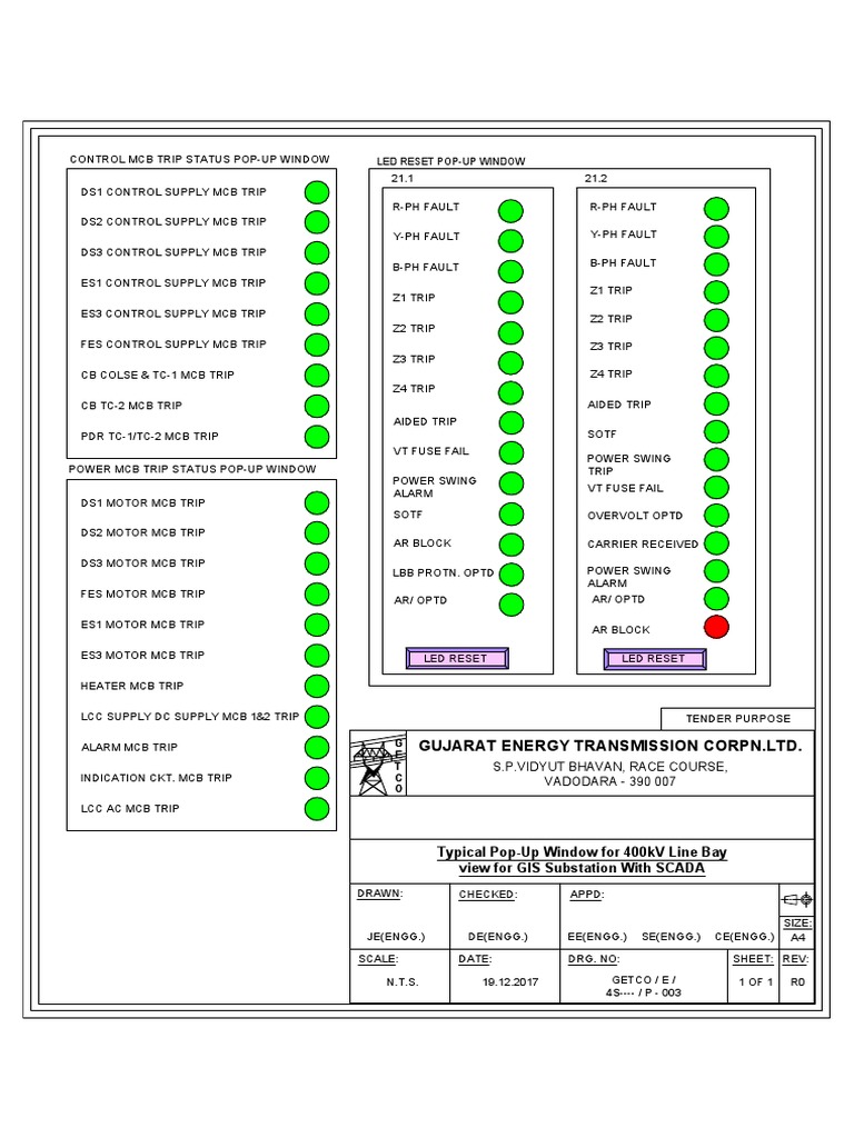 Typical Pop-Up Window For 400kV Line Bay View (GIS Module) | PDF ...