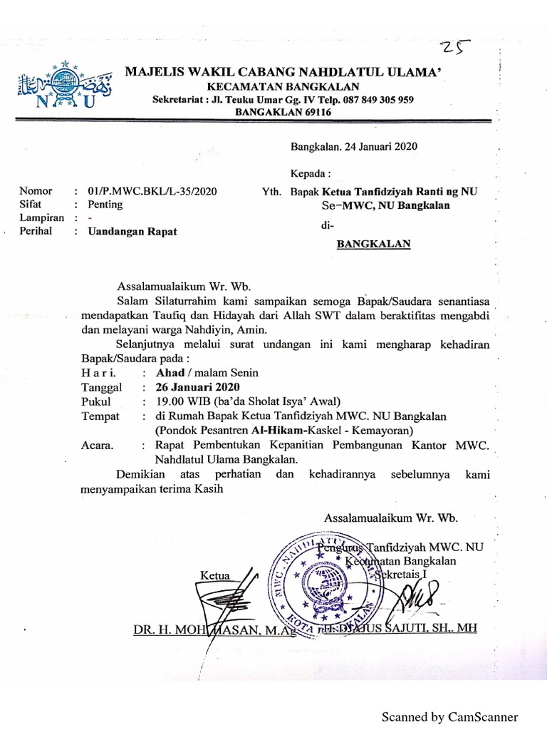 Undangan Rapat Nu PDF | PDF