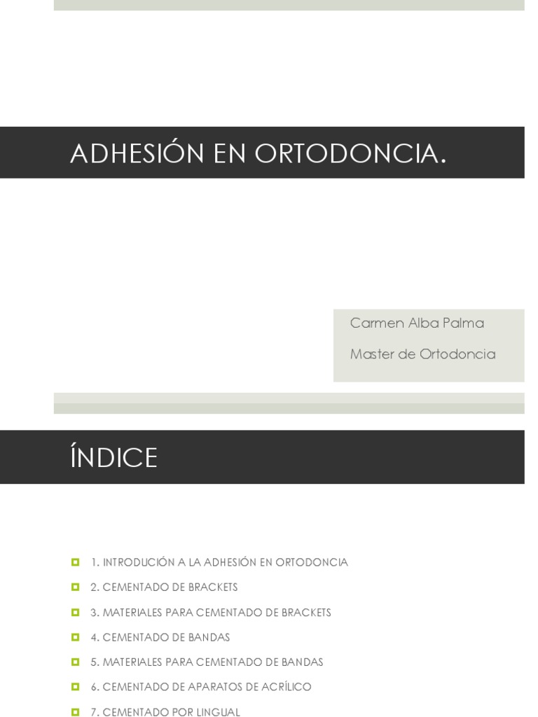 Adhesión en Ortodoncia | PDF | Adhesión | Esmalte de dientes