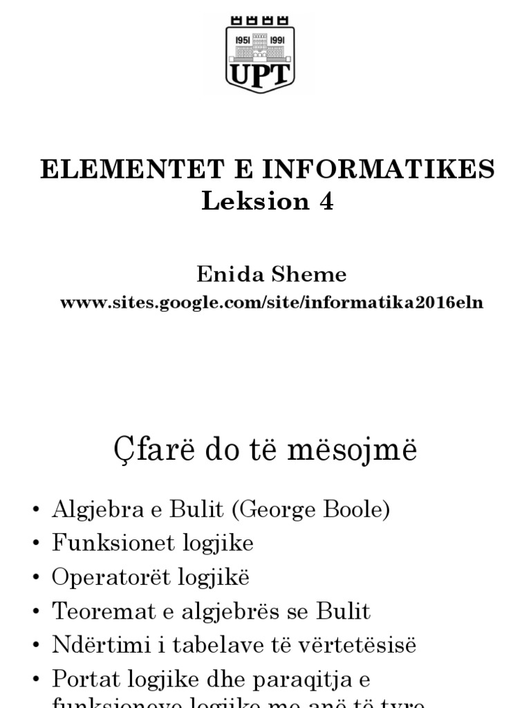 4 Algjebra e Bool | PDF