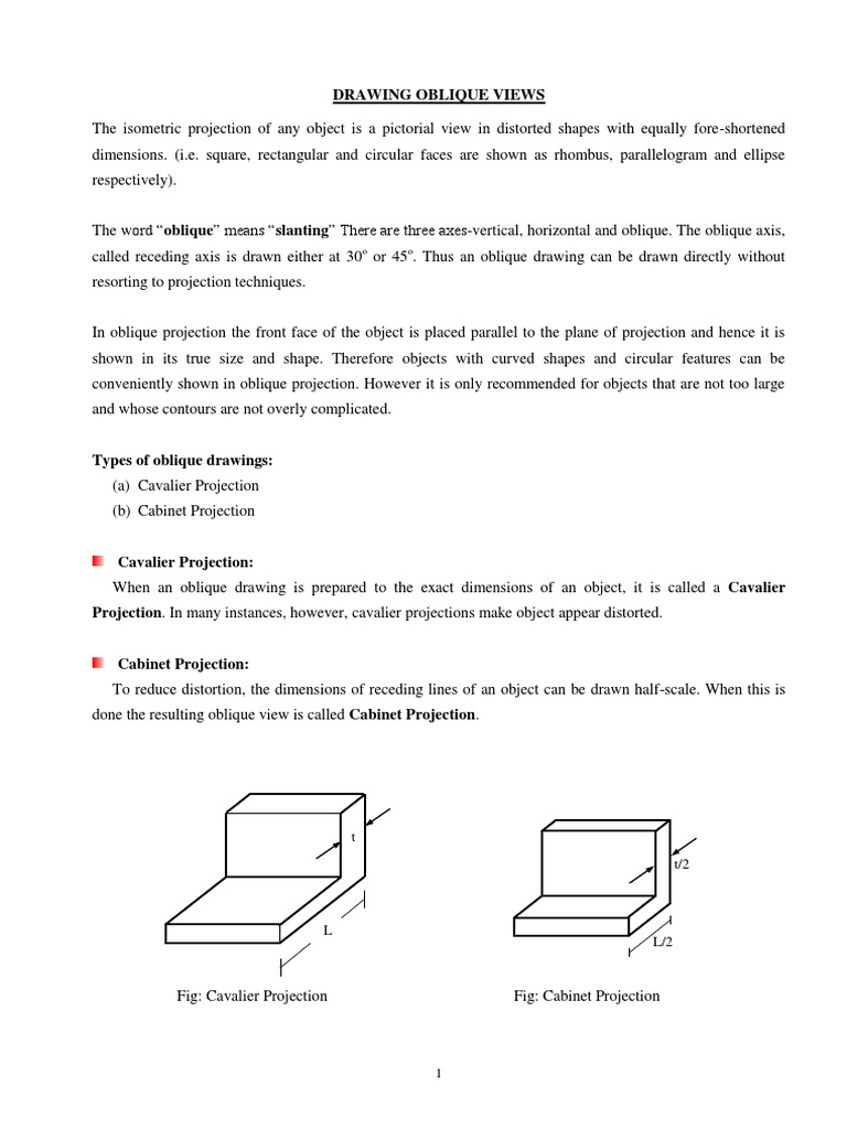 Oblique Drawing-1 PDF | PDF | Classical Geometry | Space