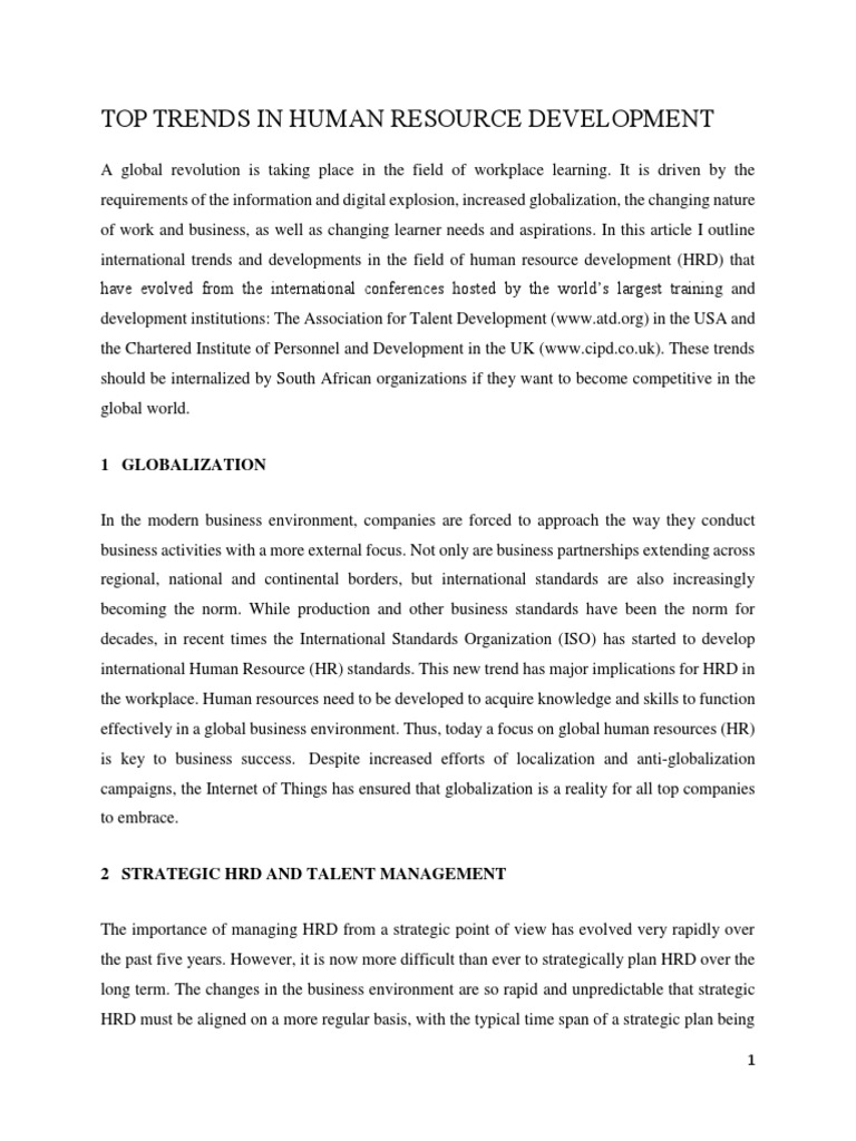 Top Trends in Human Resource Development | PDF | Educational Technology ...