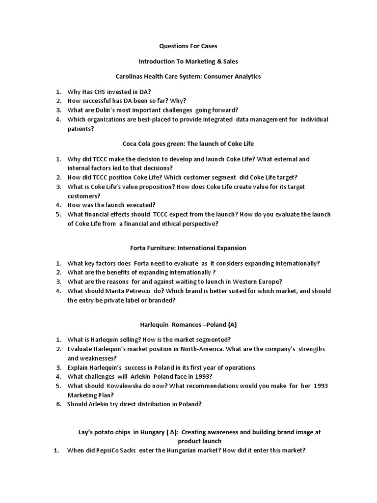 Marketing Case Studies Overview | PDF | Brand | Marketing