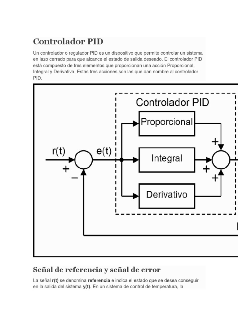 Controlador PID | PDF | Teoría de sistemas | Ingeniería mecánica