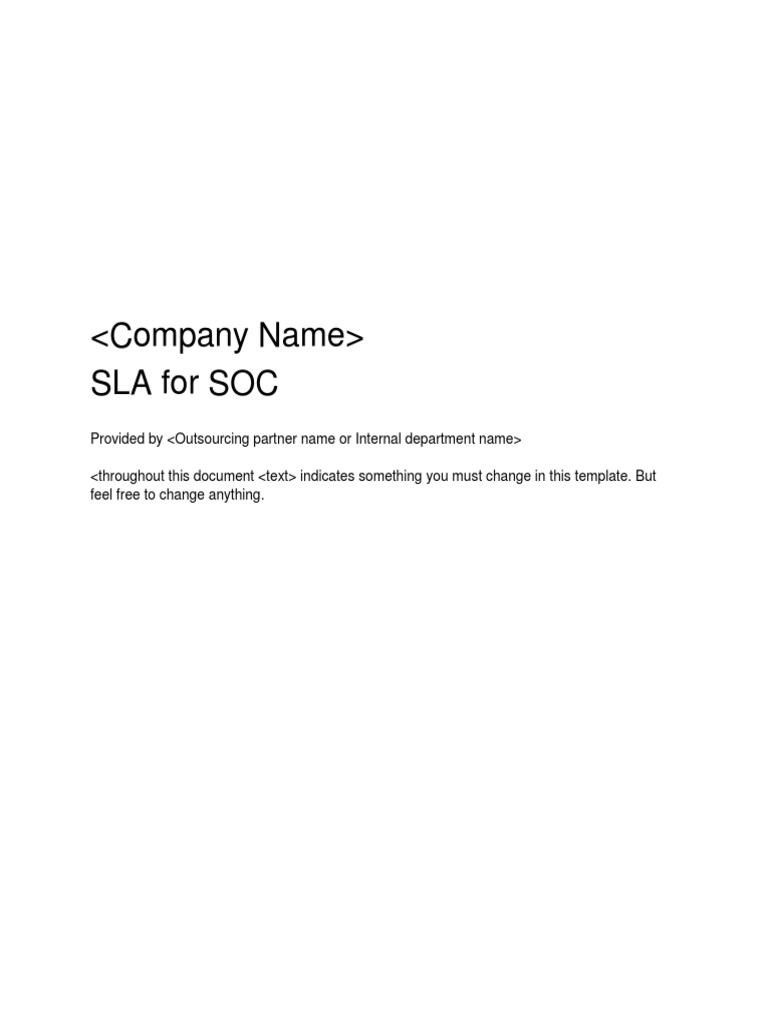 SOC SLA for IT Security Teams | PDF | Service Level Agreement | Denial ...