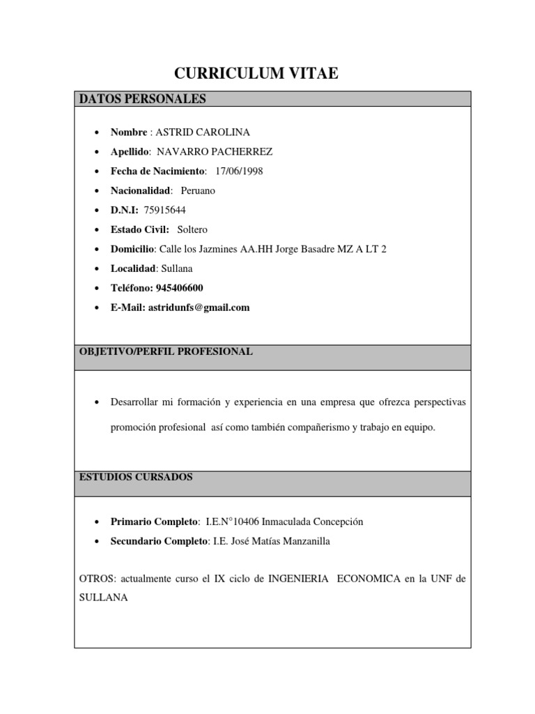 CURRICULUM - Astrid | PDF