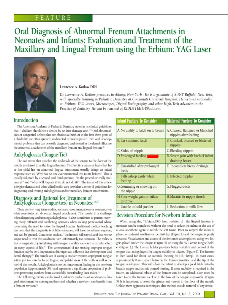 Kotlow Classification Frenulum Lingual Download Free Pdf Dentistry