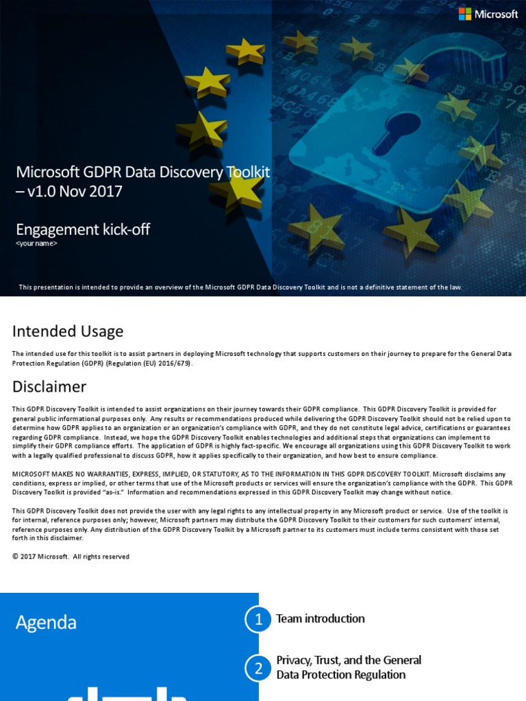 Microsoft GDPR Data Discovery Toolkit - Kickoff Presentation - v1.0 ...
