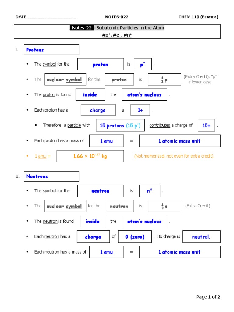Intro to Subatomic Particles | PDF | Atomic Nucleus | Proton