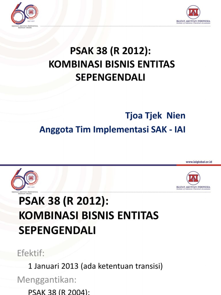 PSAK 38: Kombinasi Bisnis Sepengendali | PDF | Pengelolaan Keuangan & Uang