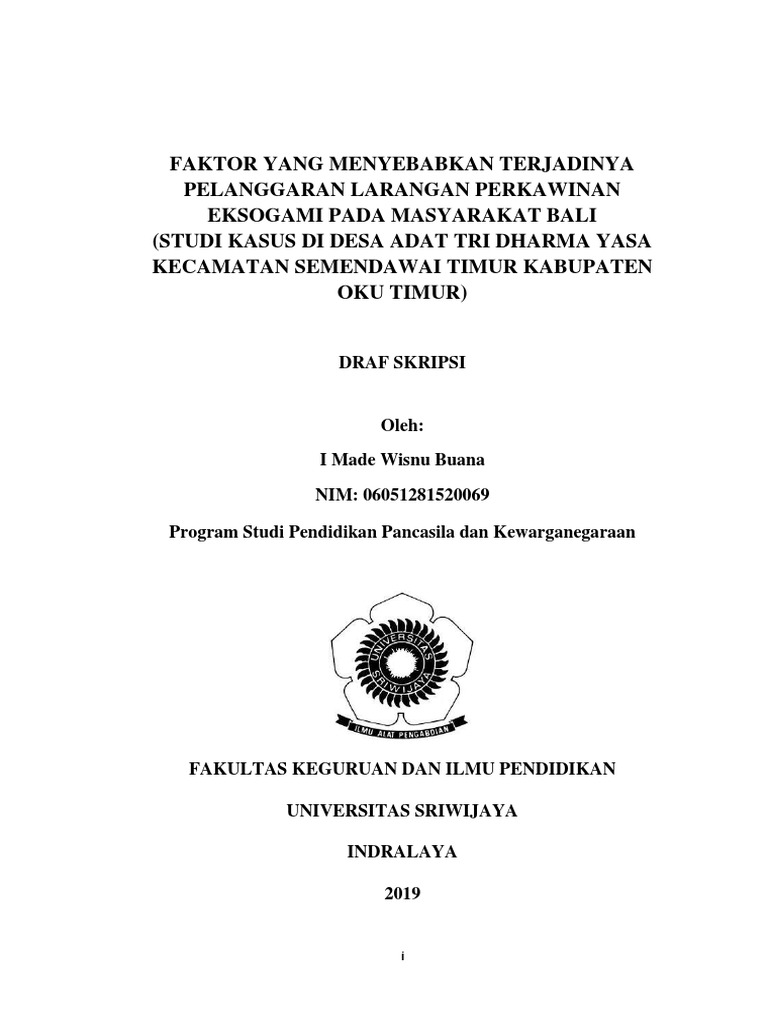 Cover Draf Skripsi | PDF