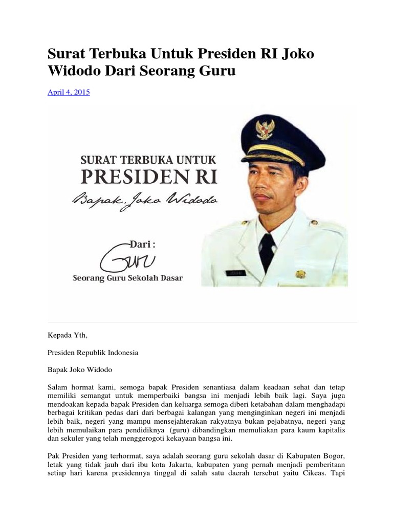 Contoh Surat Terbuka 2 | PDF