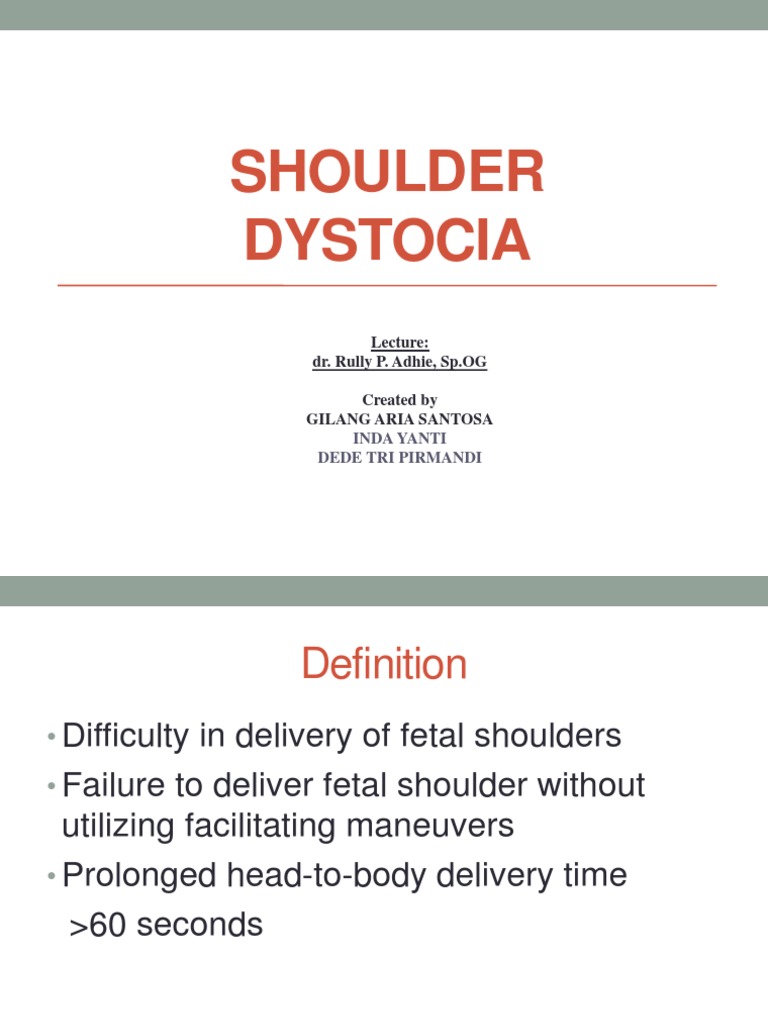 Shoulder Dystocia for Obstetricians | PDF | Childbirth | Anatomical ...