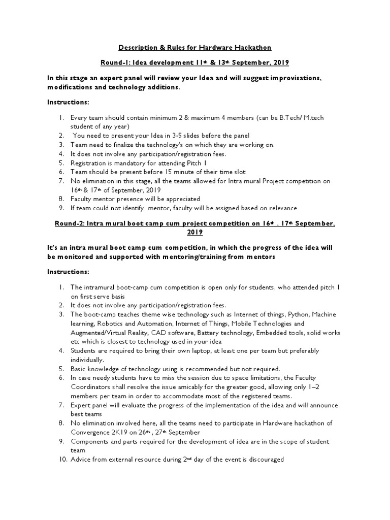 1 Hardware Hackathon Description and Rules | PDF | Identity Document ...