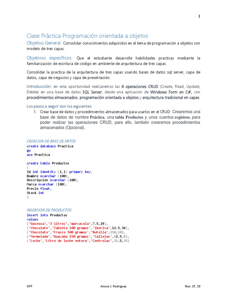 Programación en Capas con C# y SQL | PDF | Servidor SQL de Microsoft ...