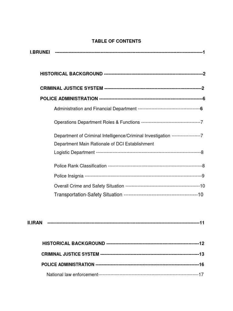 TOC (Final) | PDF | Police | Crime & Violence