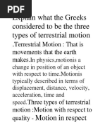 3 Types of Terrestrial Motion According To The Greeks | PDF | Social Science | Science & Mathematics