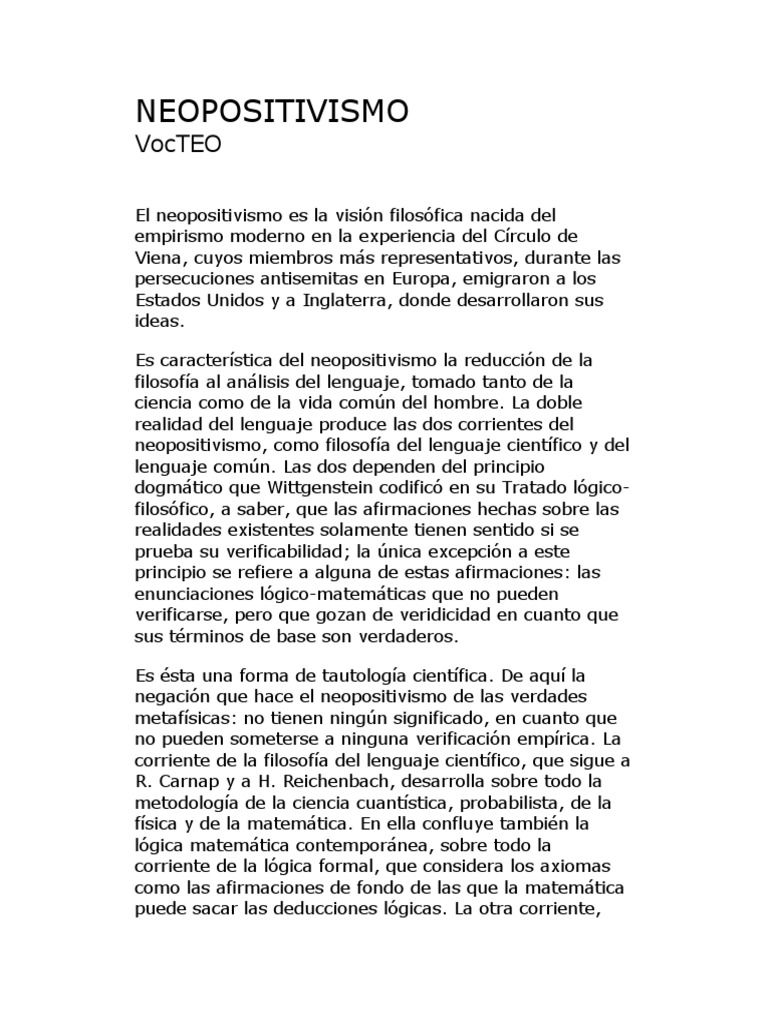 NEOPOSITIVISM5 | PDF | Science | Empirismo