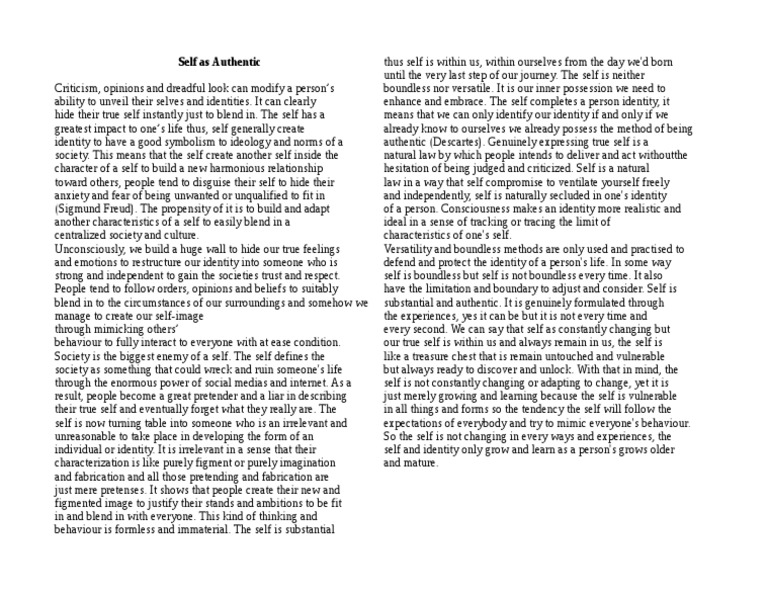 Understanding The Self | Download Free PDF | Self | Identity (Social ...