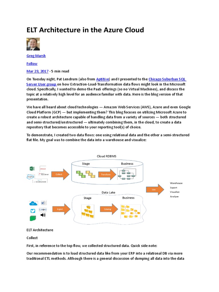 ELT Architecture in The Azure Cloud | PDF | Microsoft Azure | Cloud ...