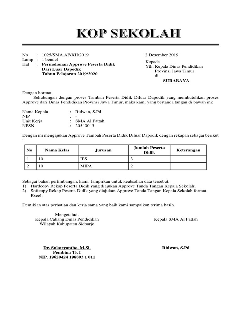 Surat Permohonan Approve Tambah PD 2020 | PDF Surat Permohonan Approve Tambah PD 2020 | PDF
