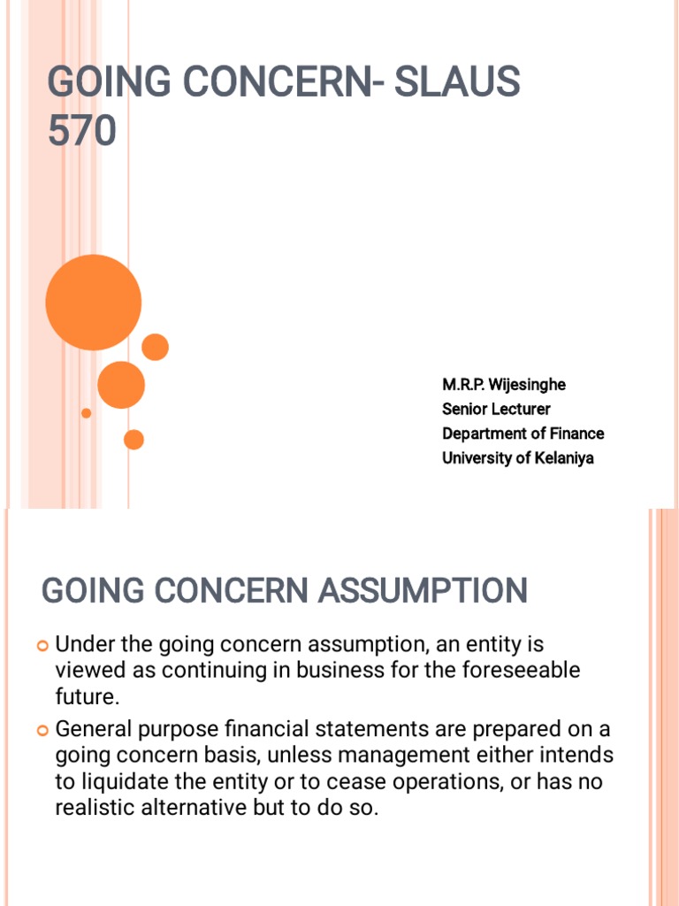 Going Concern | PDF | Going Concern | Accounting
