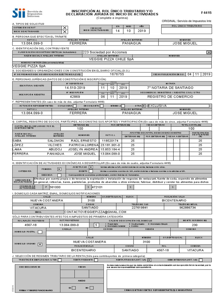 Formulario 4415 | Impuestos | Conceptos legales
