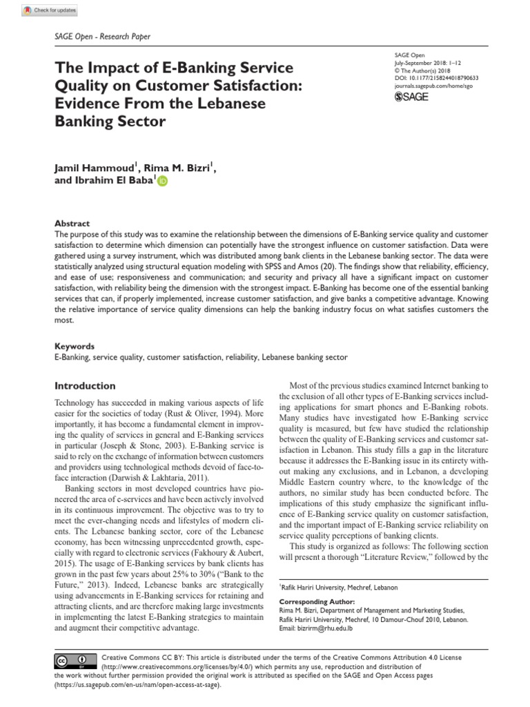 The Impact of E-Banking Service Quality On Customer Satisfaction ...