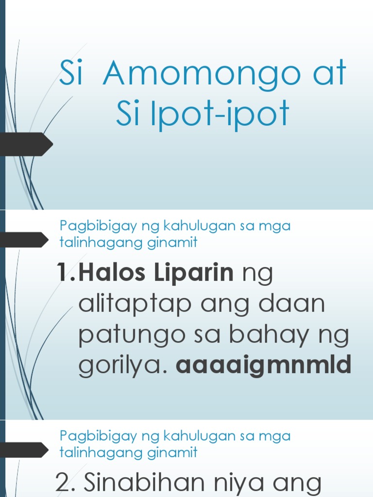 Si Amomongo at Si Ipot-Ipot | PDF