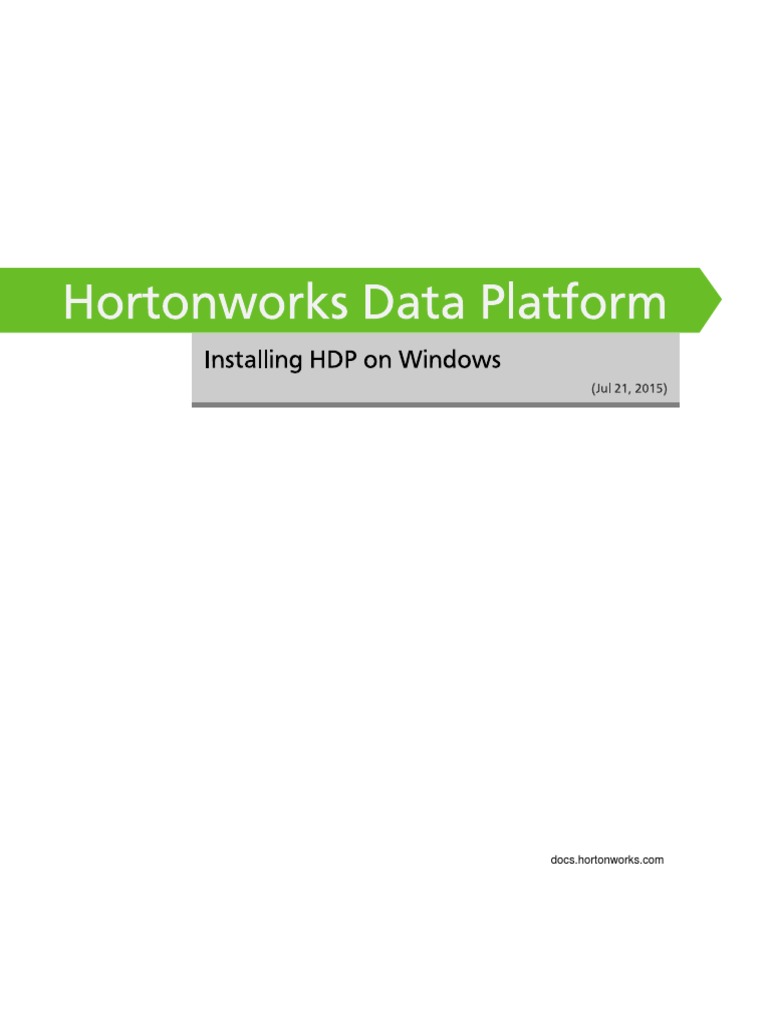 Hortonworks Data Platform Installing HDP On Windows | PDF | Apache Hadoop | Group Policy