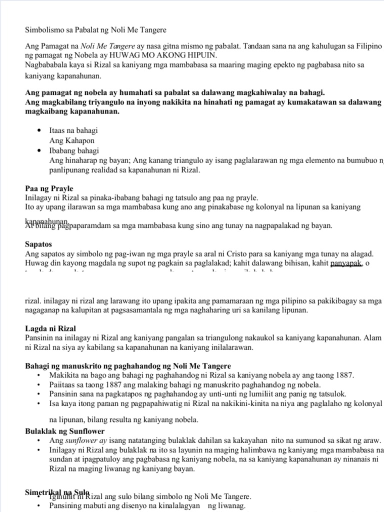 Dokumen - Tips - Simbolismo Sa Pabalat NG Noli Me Tangere | PDF