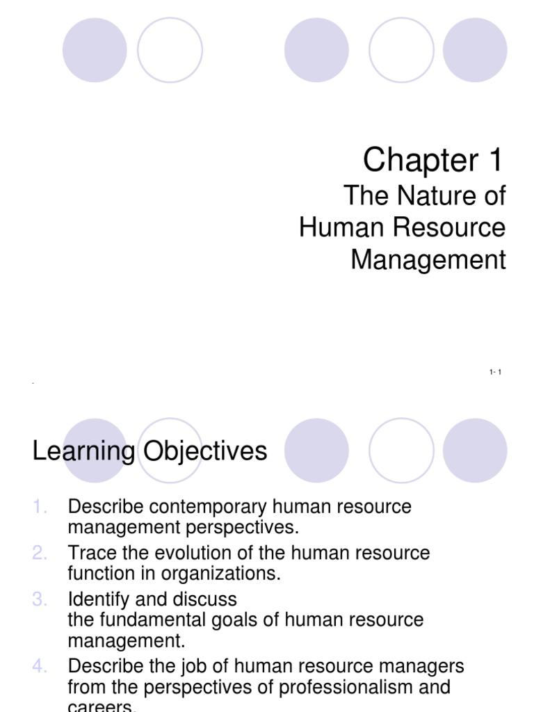 CHAPTER 1 - The Nature of HRM | PDF | Human Resource Management ...