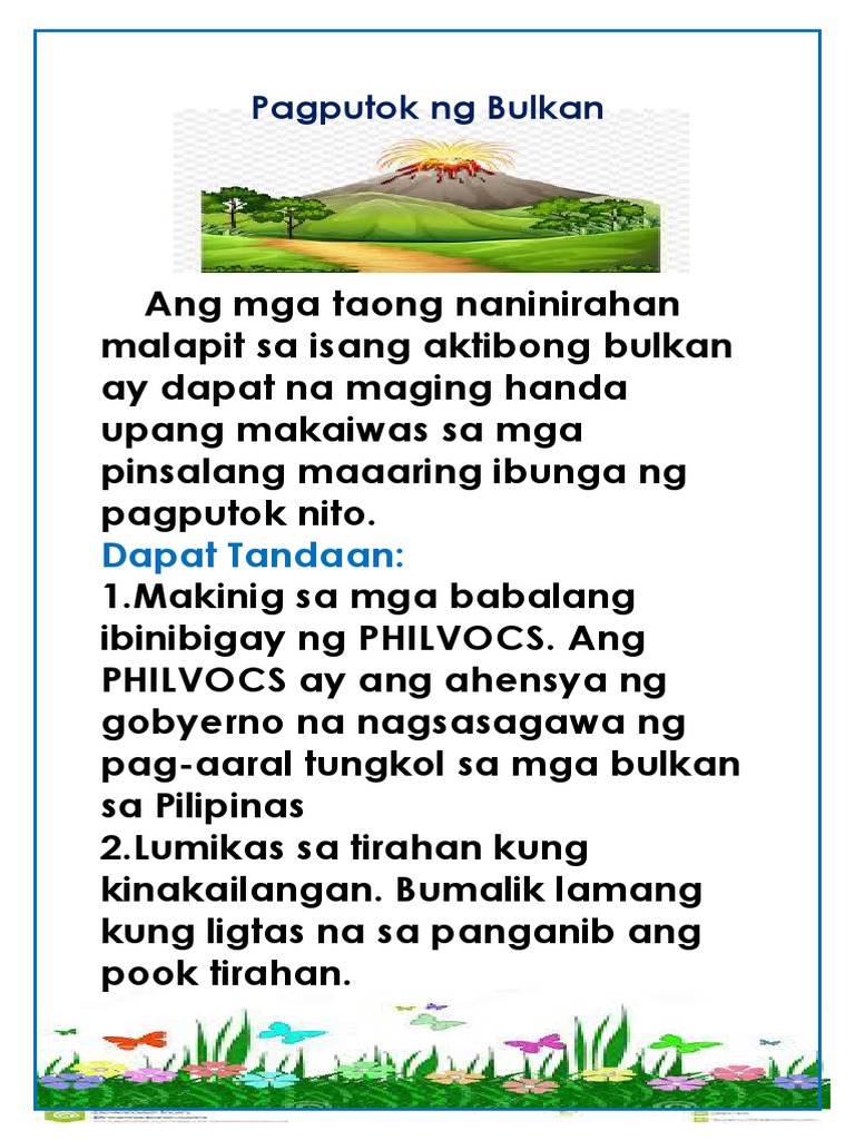 Kalamidad - Pagputok NG Bulkan | PDF